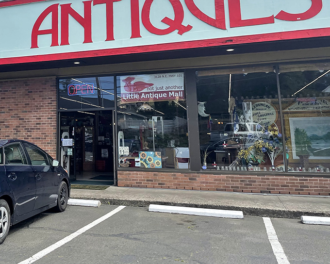 The unassuming brick façade of Little Antique Mall in Lincoln City hides a treasure trove that would make Indiana Jones switch careers.