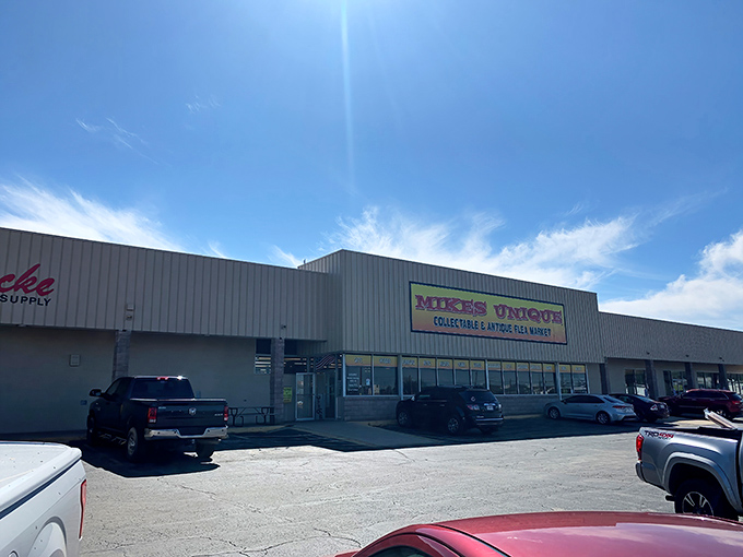 The unassuming exterior of Mike's Unique belies the treasure trove within. Like finding a portal to another dimension in a strip mall.