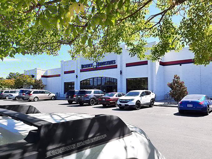 The white building with blue and red signage beckons like a treasure chest waiting to be opened. Sacramento's bargain hunters' paradise sits unassumingly in a suburban strip.