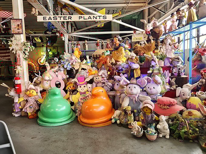 Riding through a wonderland of suspended stuffed animals and vintage treasures. The tram tour at American Treasure Tour Museum is sensory overload in the best possible way.