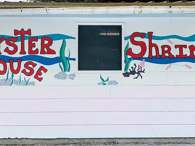The unassuming exterior of Deal’s Famous Oyster House stands like a seafood siren, luring in those who know the best meals often hide behind humble façades.