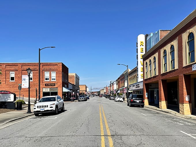 Main Street Elkin stretches before you like a Norman Rockwell painting come to life, complete with historic brick buildings and that unmistakable small-town charm.