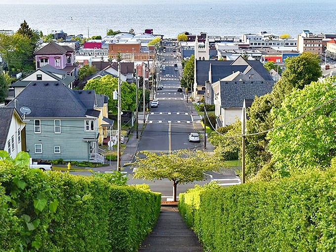 Victorian houses cascade down Astoria's hillsides like a pastel watercolor painting come to life.