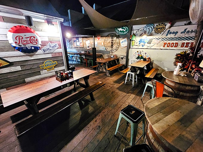 The unassuming facade of DJ's Clam Shack on Duval Street hides culinary treasures that would make Neptune himself swim ashore for a bite.