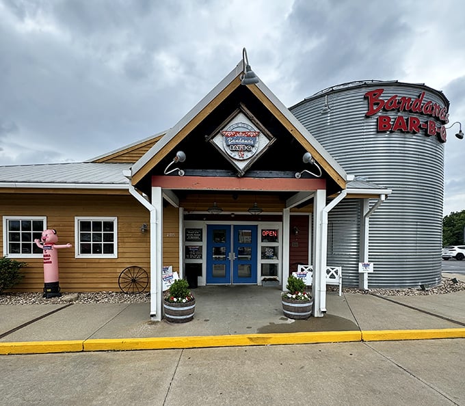 That iconic grain silo isn't just for show – it's Bandana's way of announcing "serious barbecue happens here" before you even park your car.