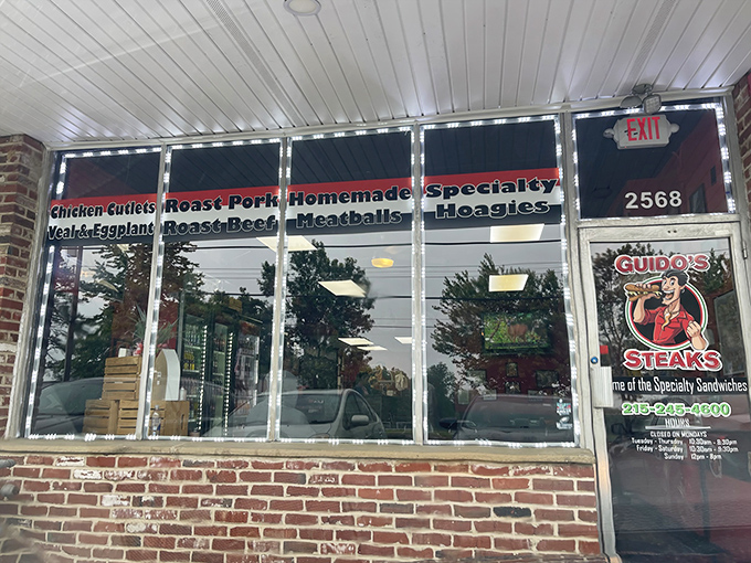 That storefront window promises "Home of the Specialty Sandwiches" – and they're not kidding around with that claim.