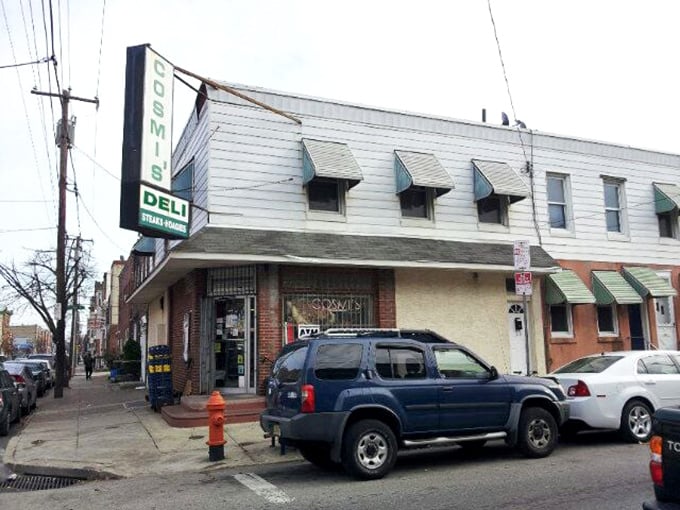 The unassuming white exterior of Cosmi's Deli hides culinary treasures within—like finding the Hope Diamond at a yard sale.