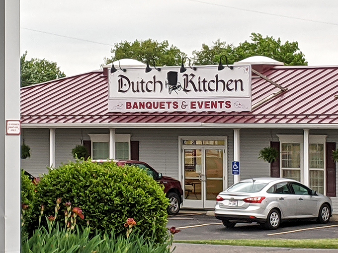 The unassuming burgundy-roofed Dutch Kitchen stands like a culinary lighthouse in Amish Country, promising comfort food treasures to those wise enough to stop.