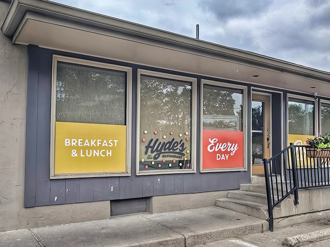 The unassuming exterior of Hyde's Restaurant promises no frills, just honest food. That "Every Day" sign isn't kidding—they've been serving Hamilton since 1946.