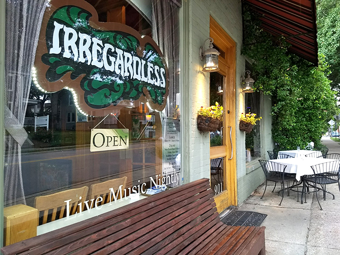 The iconic green sign beckons like an old friend, promising "Live Music Nightly" and the kind of meal that makes grammar rules seem utterly unimportant.
