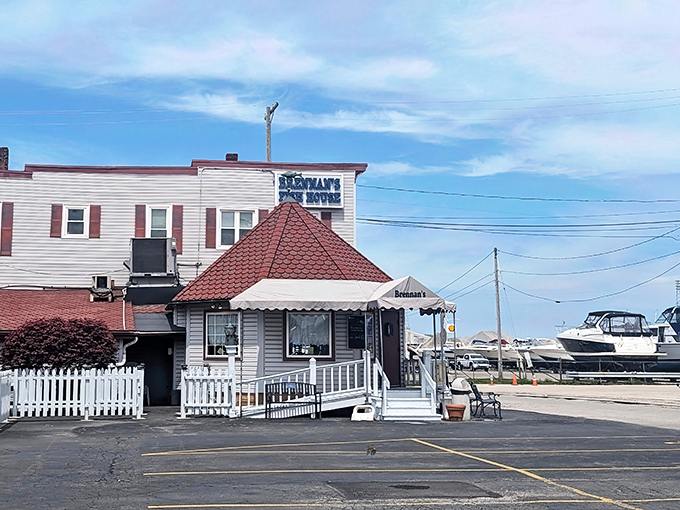 This charming lakeside gem beckons with nautical charm and promises of culinary adventures waiting inside.