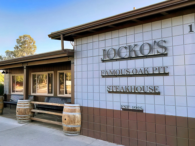 The unassuming exterior of Jocko's promises no frills, just thrills for your taste buds. Those wine barrels aren't decorative—they're a preview of the unpretentious authenticity waiting inside.