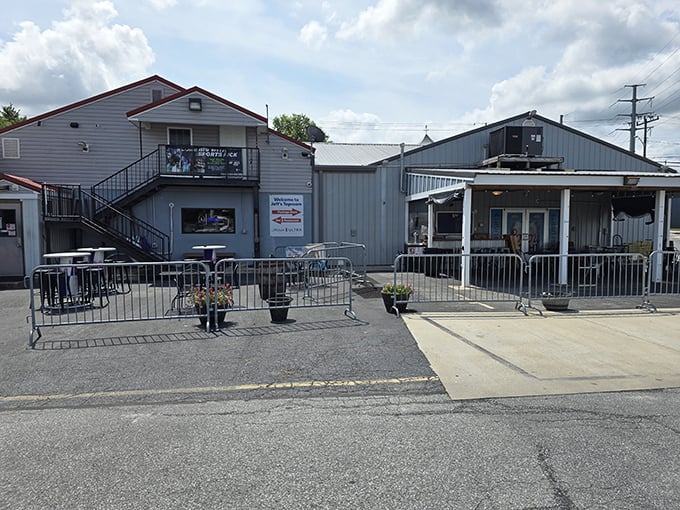 The unassuming exterior of Jeff's Taproom & Grille stands as a testament to the old adage: never judge a restaurant by its siding. Culinary treasures await inside.