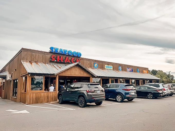 The wooden exterior of Walkertown Seafood Shack promises no pretension—just the seafood equivalent of finding treasure without needing a map.
