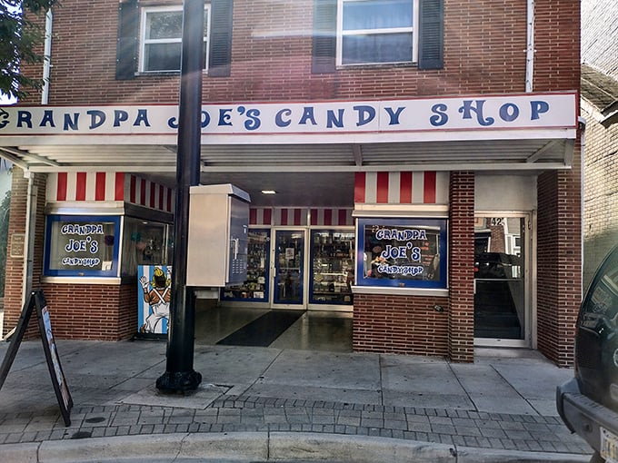 The red and white striped awning beckons like a sugar-coated lighthouse on Miamisburg's main street. Resistance is futile.