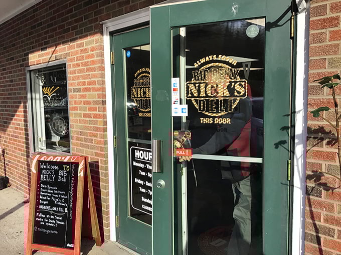 Simple, clean, and focused on what matters—the food. The "Fill your Belly at Nick's" wall script isn't just decoration, it's a solemn promise.