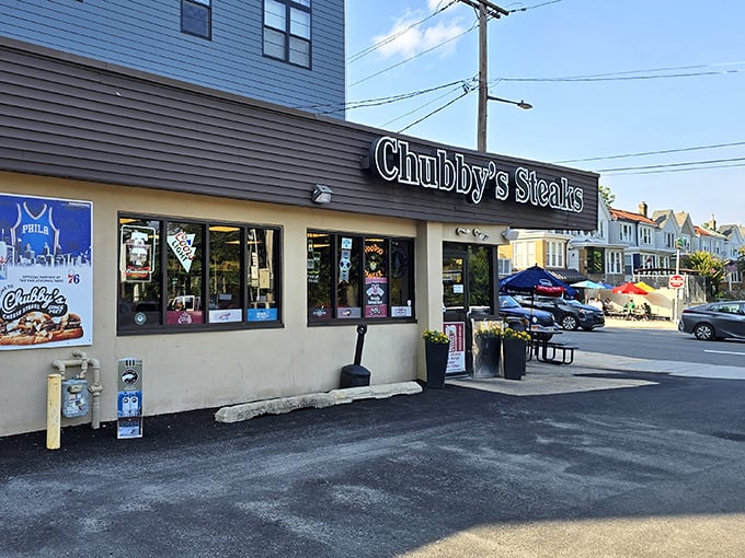 The unassuming exterior of Chubby's Steaks stands as a beacon of hope for cheesesteak pilgrims. No fancy frills, just the promise of Philadelphia perfection inside.