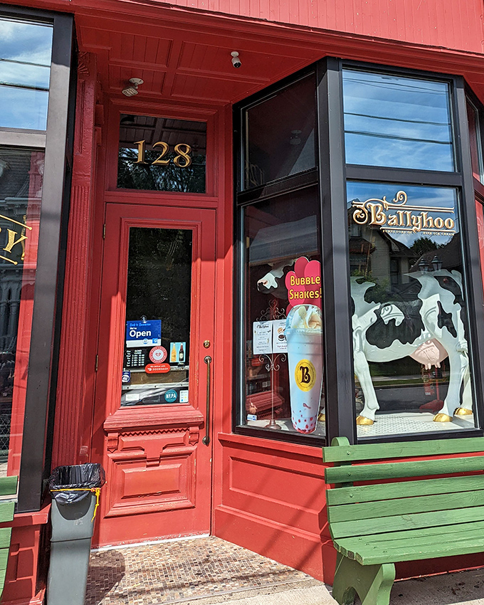 The vibrant red storefront with "CONFECTIONERY" in gold lettering isn't just eye-catching—it's a portal to your sweetest childhood memories.