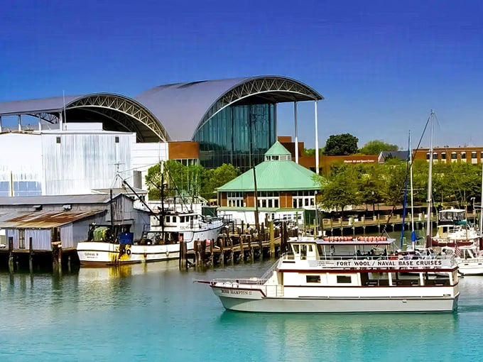 Hampton's waterfront vista unfolds like a postcard come to life, where sailboats dance across the harbor and history whispers from every shoreline.