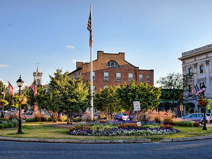 Lincoln Square blooms like a perfectly arranged postcard, complete with flag-waving patriotic charm that never gets old.