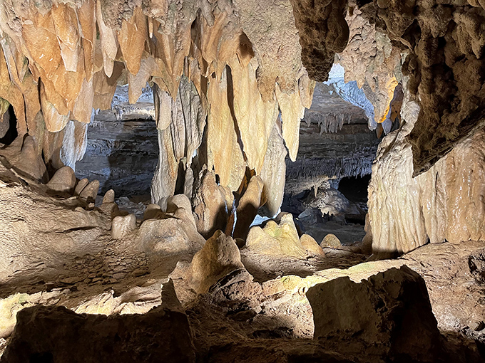 Nature's chandelier display puts any human decorator to shame. These delicate formations have been growing one drop at a time for thousands of years.