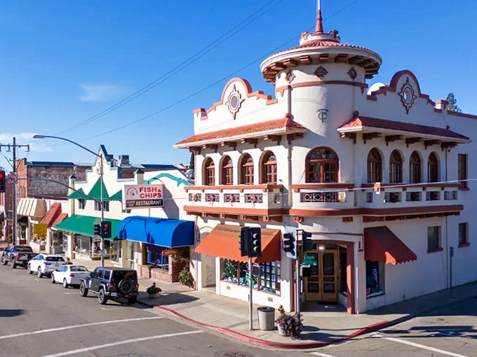 Auburn's historic downtown unfolds like a storybook, with the iconic courthouse dome watching over brick buildings and autumn-painted trees—small-town charm with big personality.