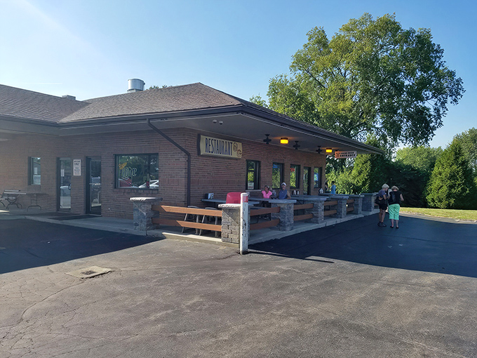 Classic Americana preserved in brick and mortar—B & K's exterior promises a time-traveling culinary adventure that delivers on nostalgia and flavor.