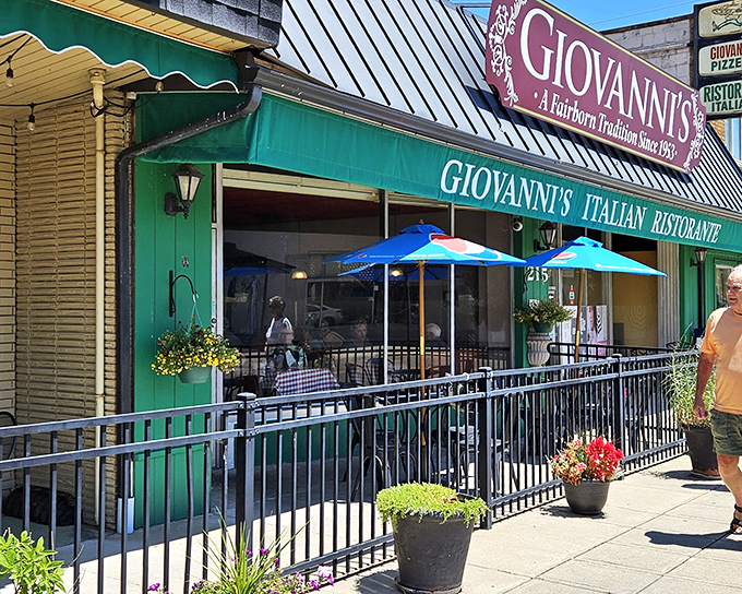 The green storefront of Giovanni's hasn't changed much since 1953, proving that when you've got a good thing going, you don't mess with success.