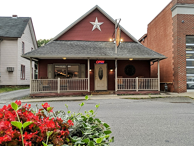 The little red house with the white star isn't trying to impress anyone—and that's precisely why it does. Wellsboro's best-kept breakfast secret awaits.