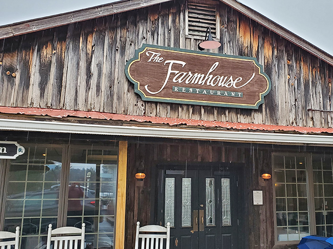 The weathered wooden exterior of The Farmhouse isn't trying to impress you—until you taste what's cooking inside this Christiansburg gem.