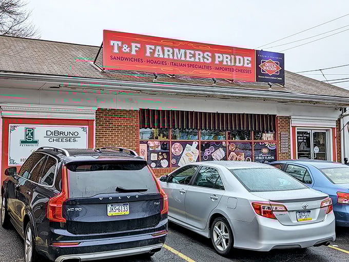 The unassuming brick facade that houses Philadelphia's best-kept sandwich secret - looks deceive beautifully here.