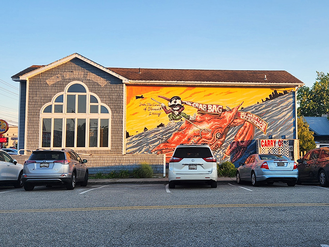 The Crab Bag announces itself with all the subtlety of a seafood carnival barker. That vibrant mural practically screams, "Yes, we have crabs!" and we're not apologizing for it.