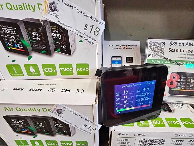 Even air quality monitors get a second chance here. Yesterday's technology finding new purpose in today's environmentally conscious homes.