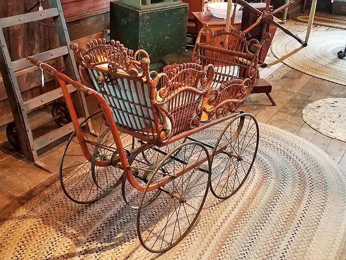 Before minivans and SUVs, this wicker baby carriage was the Cadillac of child transportation—elegant, handcrafted, and built to last generations.
