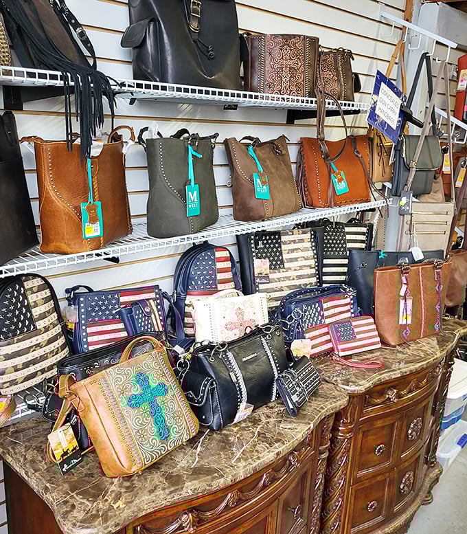 Leather craftsmanship meets patriotic flair. These bags carry more than just your belongings—they carry stories waiting to be continued.