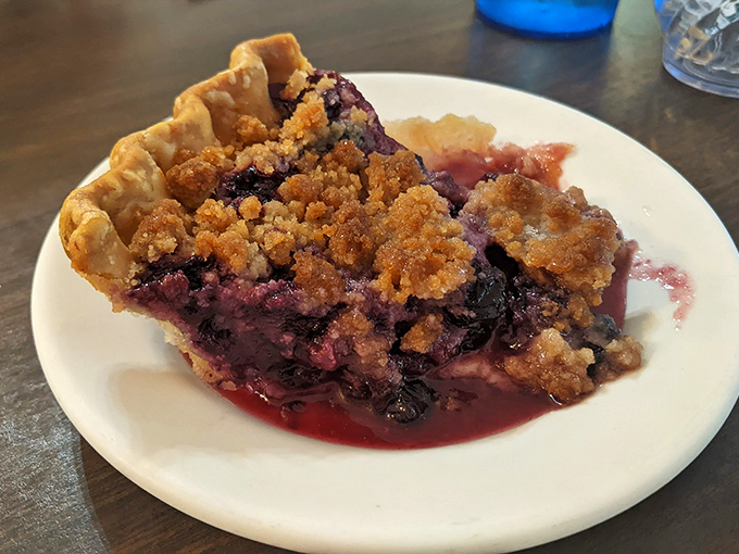 Berry pie that makes you understand why people used to cool these on windowsills—not for temperature but to attract admirers from miles around.