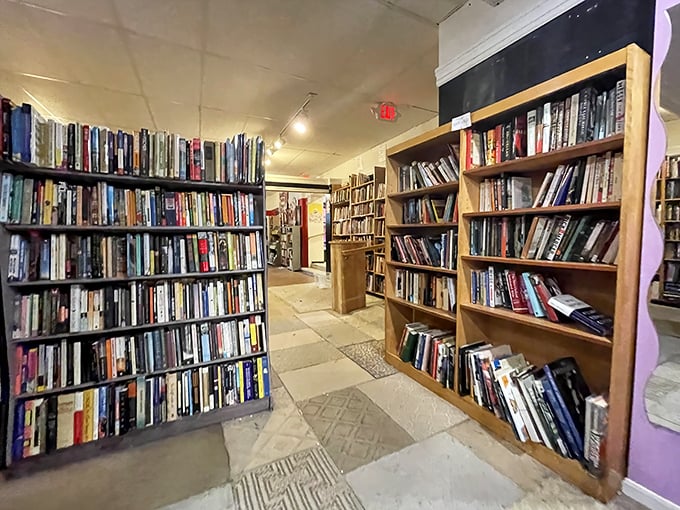 The book section rivals many libraries, with shelves stretching from floor to ceiling—a bibliophile's dream where literary treasures cost less than a latte.