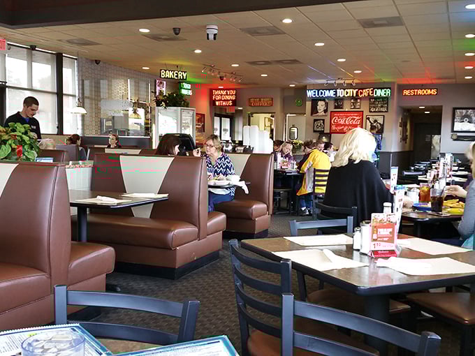 Comfortable booths invite you to settle in for the long haul, because meals this good deserve to be savored, not rushed.
