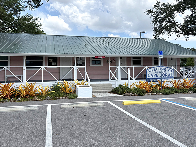 Cape Coral's history museum: smaller than the Smithsonian, but with 100% more Florida charm. Pink buildings make learning more fun—it's science.