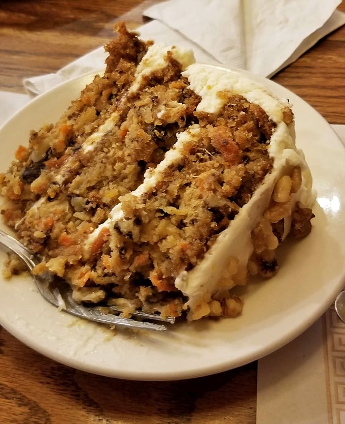 Carrot cake that doesn't count as a vegetable serving, but delivers enough cream cheese frosting to make you forget you're an adult.