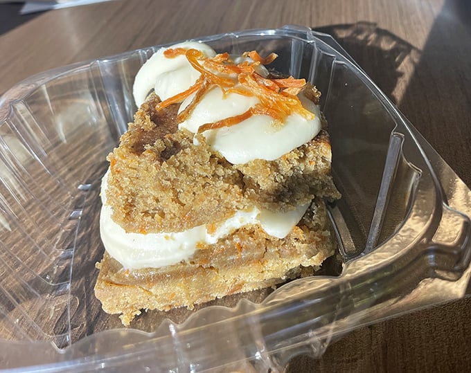The counter area—where regulars perch, servers hustle, and the daily specials tempt you to abandon whatever healthy eating plan you promised to follow.