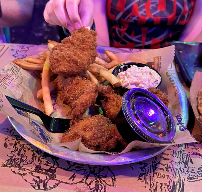 Crispy chicken fingers with classic sides – sometimes the simple things done right beat fancy every time.
