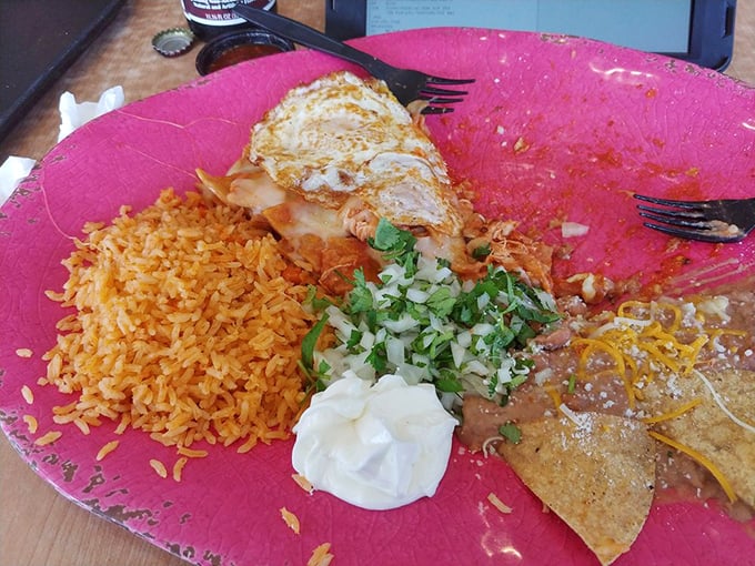 Chilaquiles: Breakfast of champions. These saucy, cheesy tortilla chips topped with a fried egg make mornings worth getting up for.