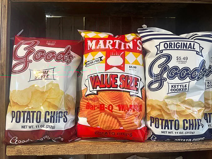 Regional potato chips – the unsung heroes of sandwich accompaniment. These aren't just sides, they're supporting characters in your lunch drama.