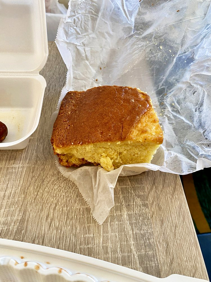 Cornbread so golden and perfect it could make your grandmother both proud and slightly jealous at the same time.
