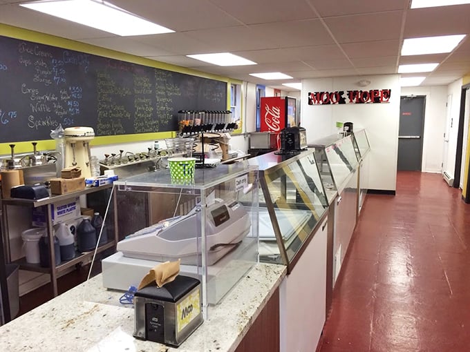 Behind the scenes where the magic happens—stainless steel meets sweet creativity in this ice cream laboratory.