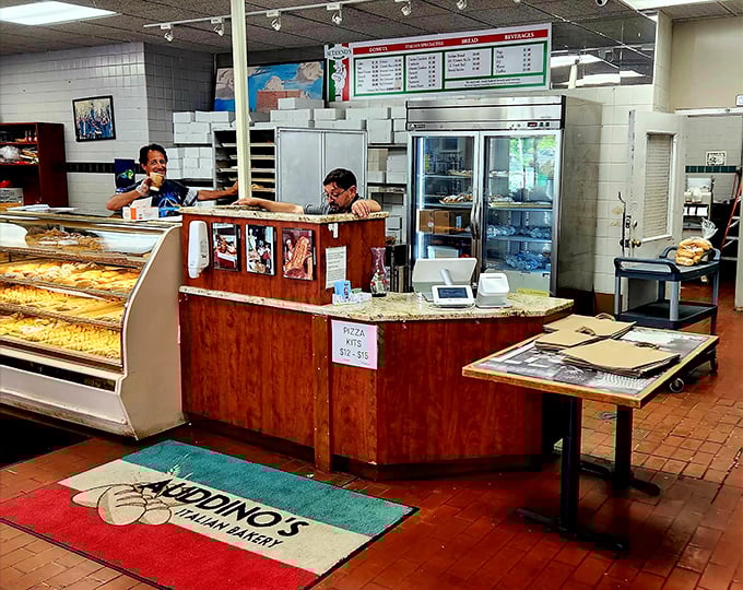 Where the magic happens—the counter where dreams and dough come together. These display cases have witnessed countless "I'll just take one" lies.