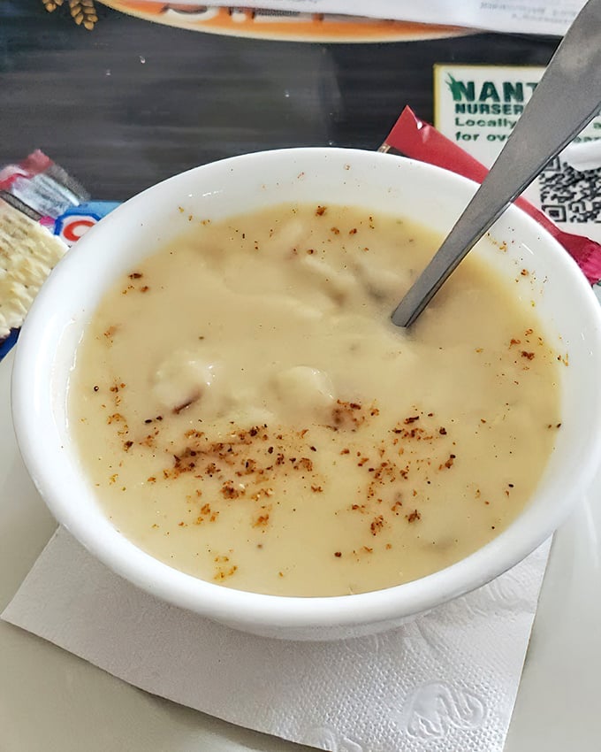 Cream of crab soup that doesn't skimp on the star ingredient—each spoonful a silky reminder of why people brave Delaware winters.