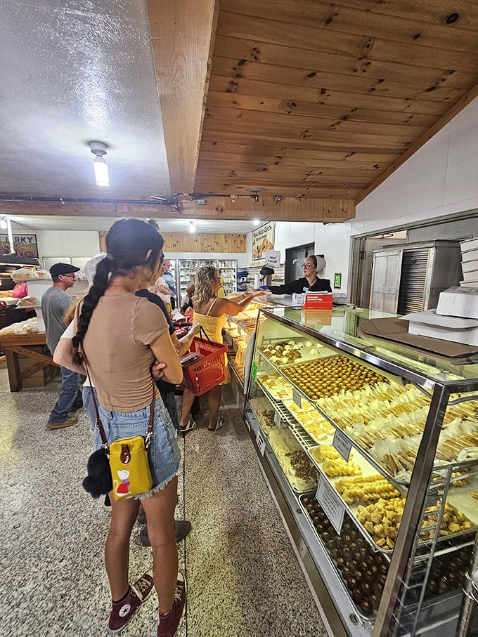 The universal language of anticipation. These customers aren't just waiting in line—they're participating in a time-honored ritual of delayed gratification.