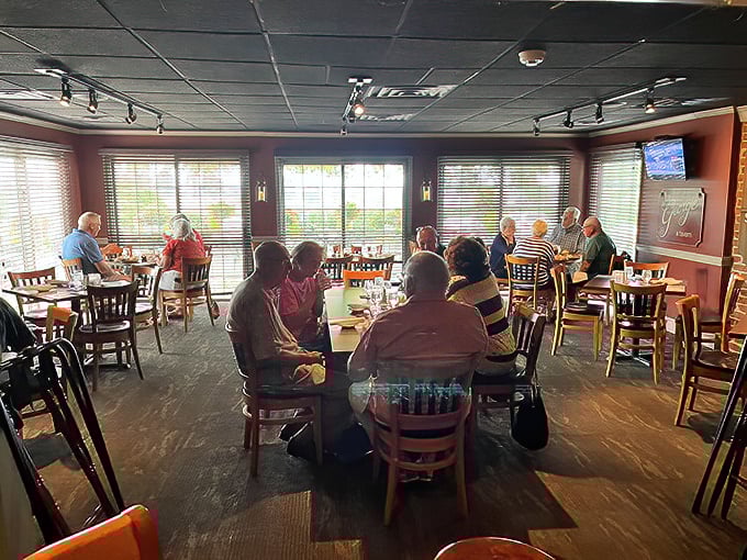Where locals gather to share stories and meals. Notice how nobody's looking at their phones? That's the power of good food and better company.
